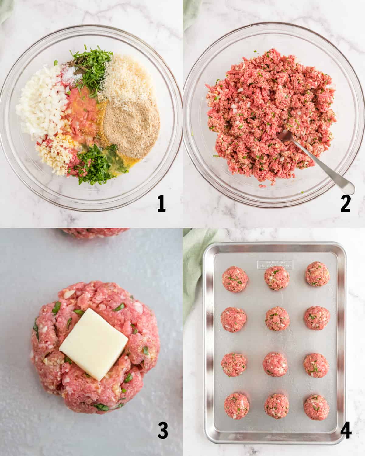Easy Mozzarella Stuffed Meatballs - Spoonful of Flavor
