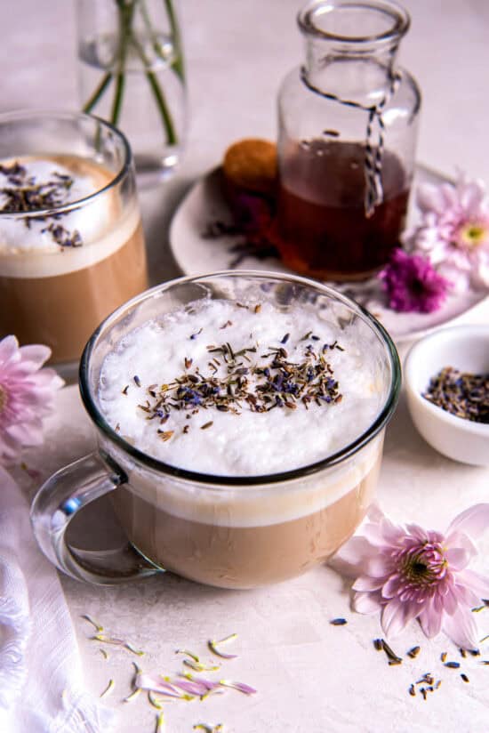 Homemade Lavender Latte (Hot or Iced) - Spoonful of Flavor