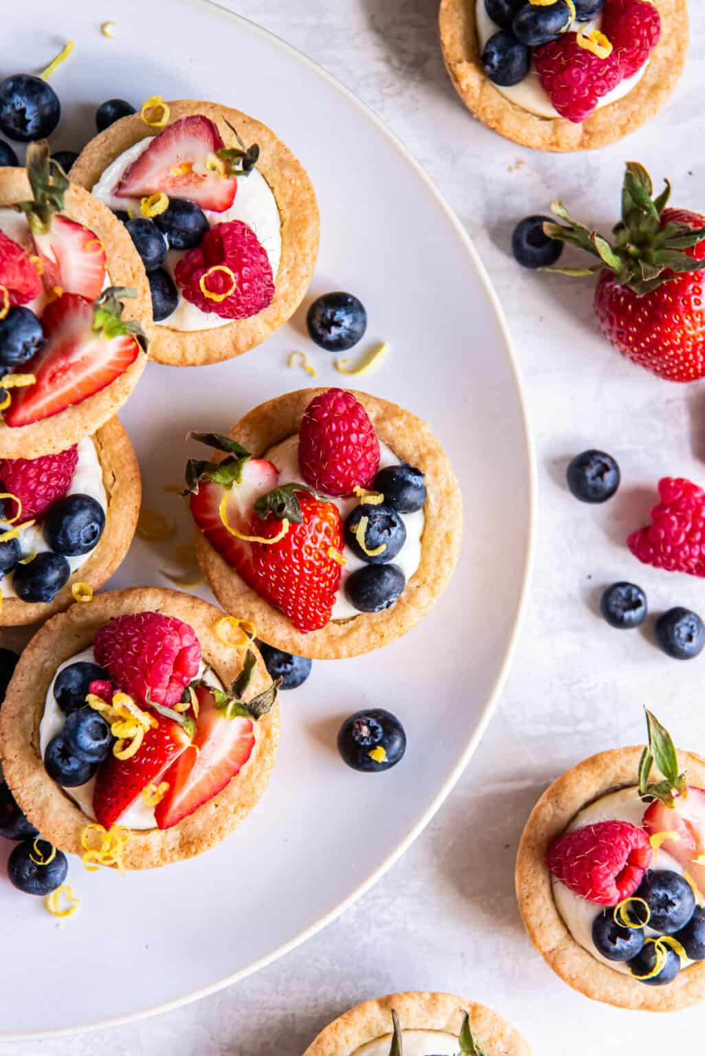 Lemon Berry Cookie Fruit Tartlets - Spoonful of Flavor