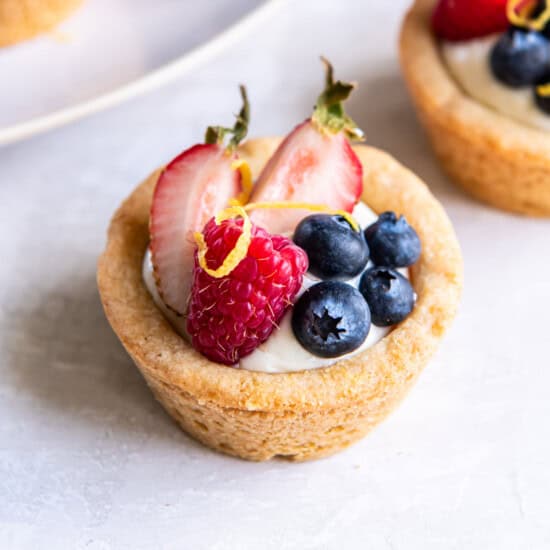 Lemon Berry Cookie Fruit Tartlets - Spoonful of Flavor