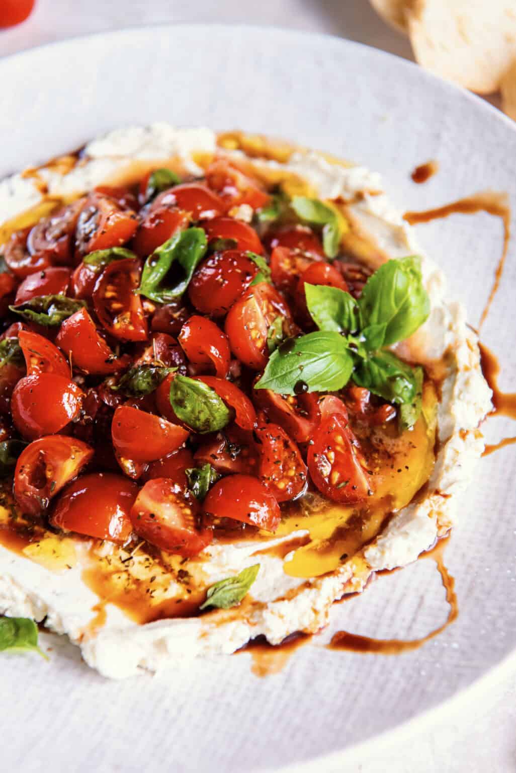 Easy Bruschetta Dip with Creamy Boursin - Spoonful of Flavor