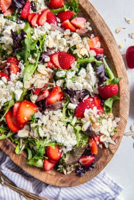 Strawberry Goat Cheese Salad with Basil Vinaigrette - Spoonful of Flavor