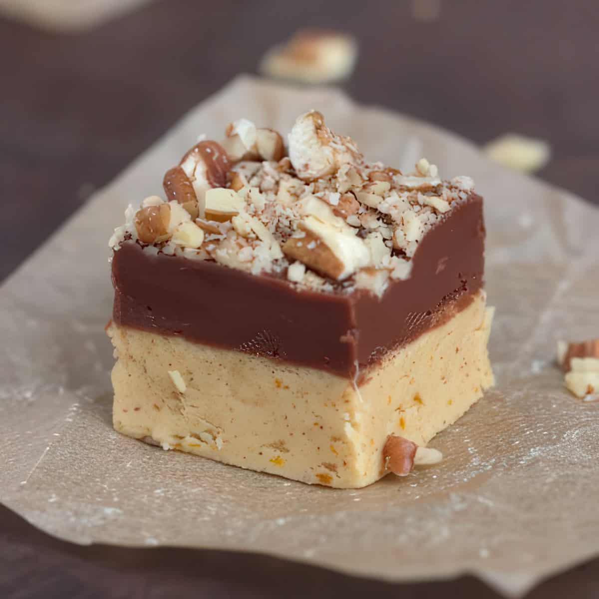 Easy Chocolate Pumpkin Fudge with Pecan Crunch - Spoonful of Flavor